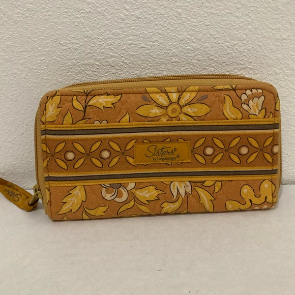 Longaberger | Bags | Sisters By Longaberger Wallet Clutch Mustard ...